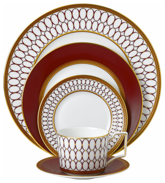Wedgwood Renaissance Red 20Pc China Set, Service for 4 - Traditional ...