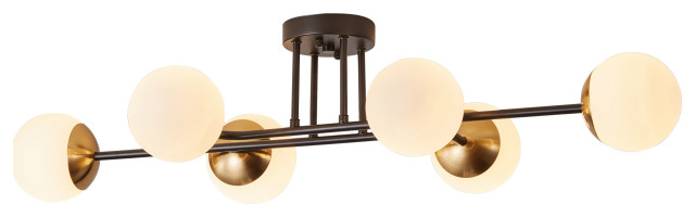 Modern Ceiling Light Flush Mount Chandelier, 6-Light - Midcentury ...