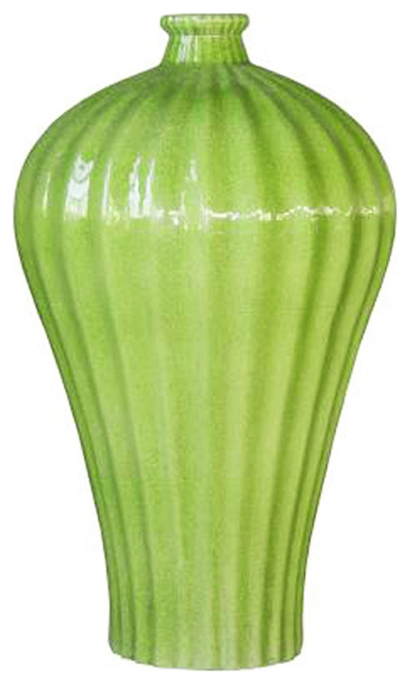 Fluted Plum Vase - Lime Green - Contemporary - Vases - by Tao Accents ...