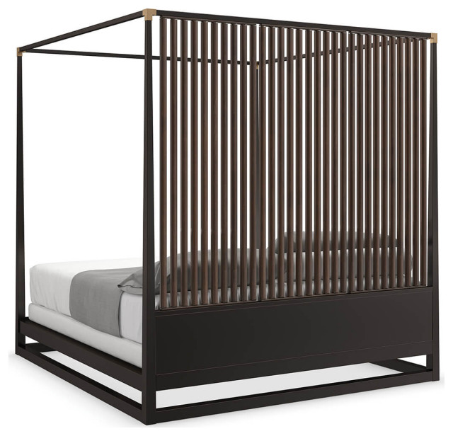 Mid Century Modern Canopy Bed Queen - Transitional - Canopy Beds - by ...