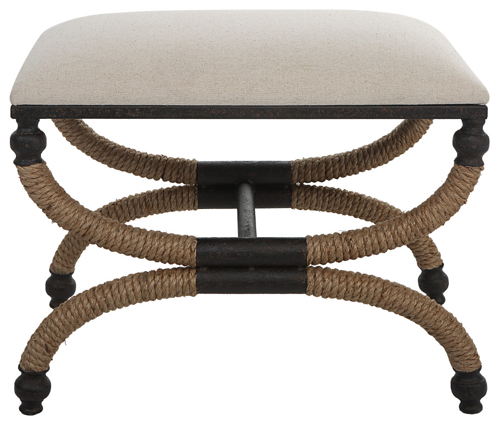 Uttermost Icaria Upholstered Small Bench - Beach Style - Vanity Stools ...