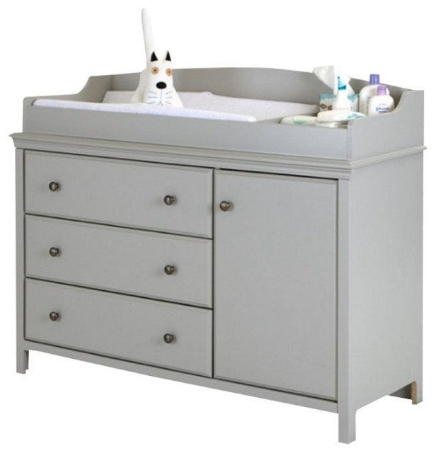 South Shore Cotton Candy Gray Changing Table - Transitional - Changing ...