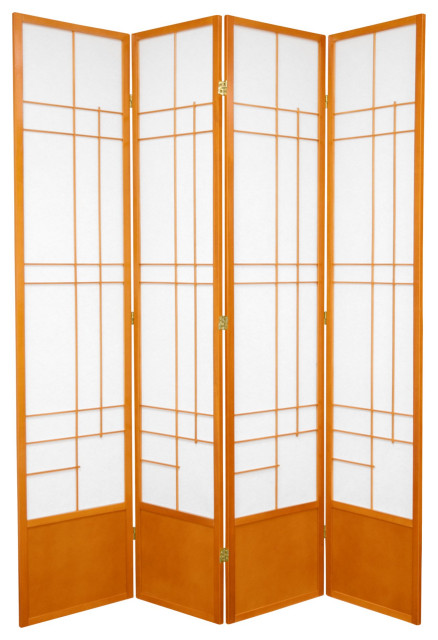 Modern Room Divider, Geometric Lattice Rice Paper Screens - Asian ...