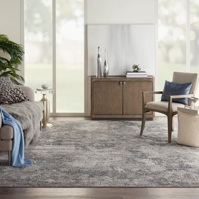 Michael Amini MA90 Uptown UPT02 Area Rug, Grey, 7'10" x 9'10 ...
