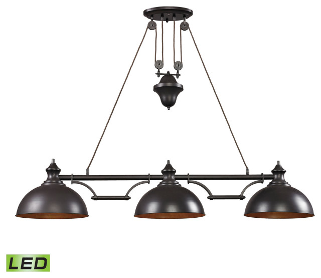 Farmhouse 3-Light Island Fixture - Farmhouse - Kitchen Island Lighting ...