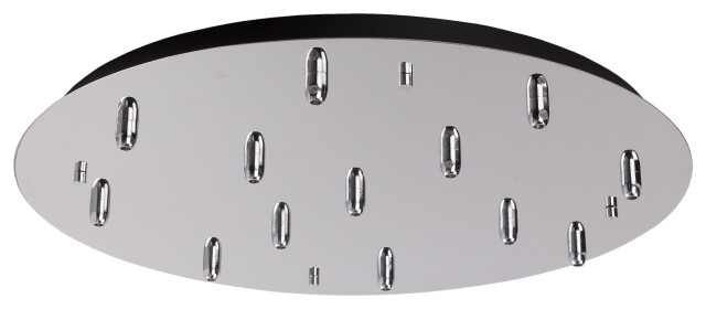 Multi-Port Canopy, Chrome, 23.625"Dx1"H, 23.625"Dx1"H - Modern ...