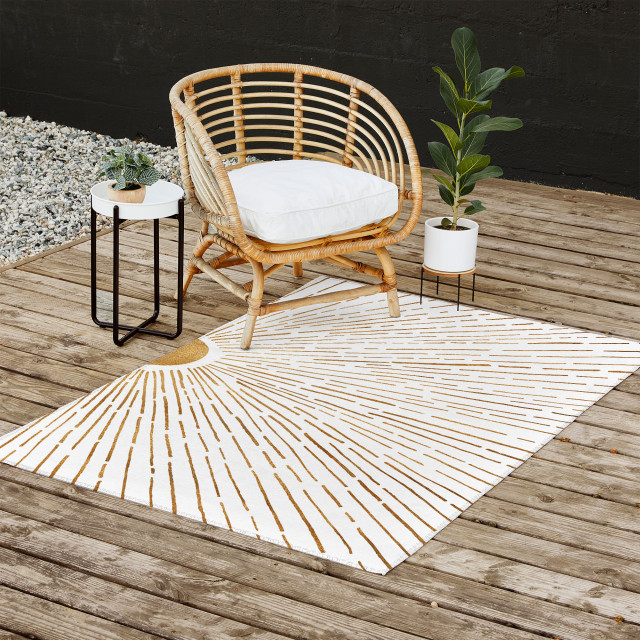 Modern Tropical Let The Sunshine In Outdoor Rug, 4'x6' - Contemporary ...