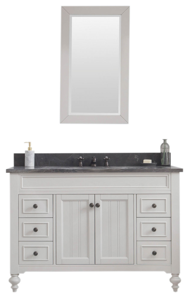 Potenza Ivory Gray Bathroom Vanity, 48" Wide - Traditional - Bathroom ...
