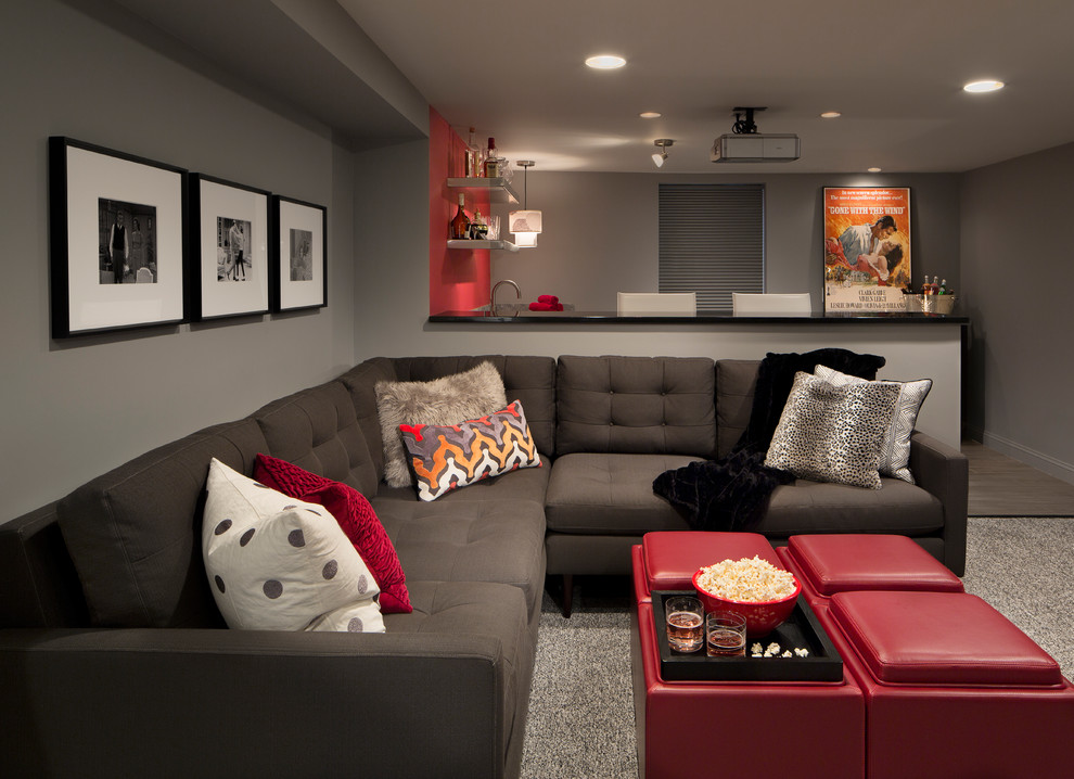 Movie Lover's Paradise - Modern - Basement - Boston - by Interiology ...
