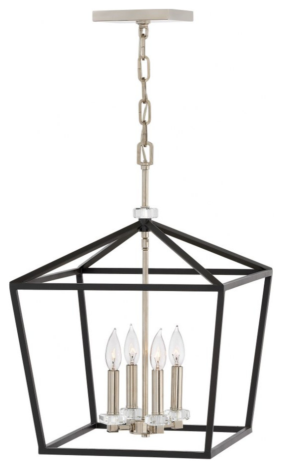 Transitional Four Light Chandelier-Black Finish - Chandelier - 81-BEL ...