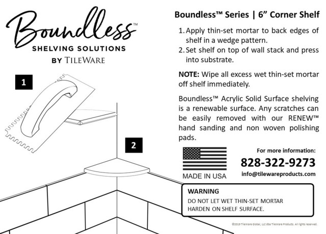 Boundless Shelving Solutions 6 inch Corner Shelf White Bathroom Shower - Contemporary - Bathroom ...