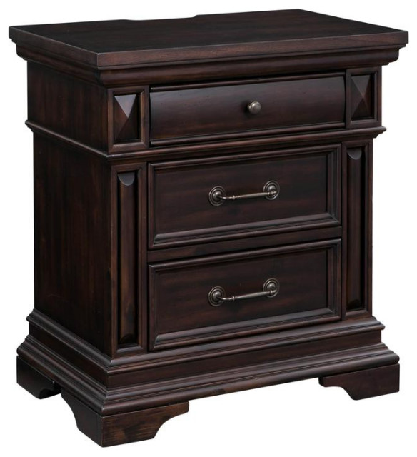 Stamford Brown Nightstand - Traditional - Nightstands And Bedside ...