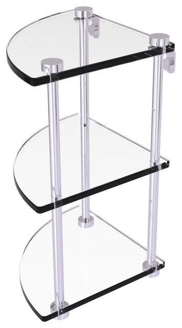 Three Tier Corner Glass Shelf - Contemporary - Display And Wall Shelves ...