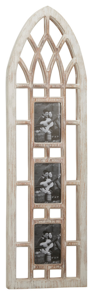 Cathedral Wood Picture Frame Photo Collage Wall Decor w/ 3 Photo ...
