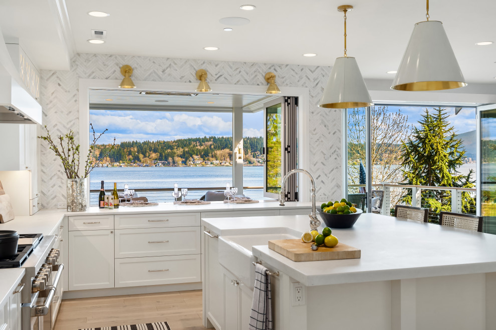 Beachy Farmhouse - Beach Style - Kitchen - Seattle - by MacPherson ...