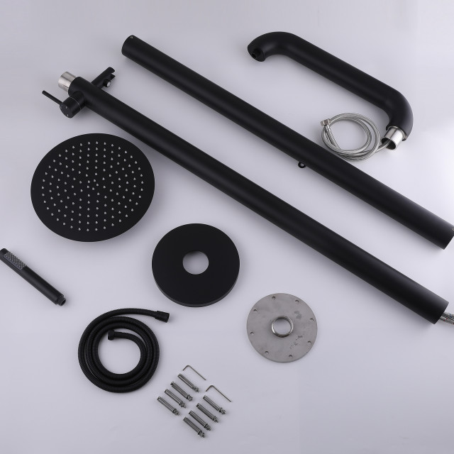 Free Standing Outdoor Shower with Handheld Shower - Modern - Outdoor Showers - by Rbrohant | Houzz