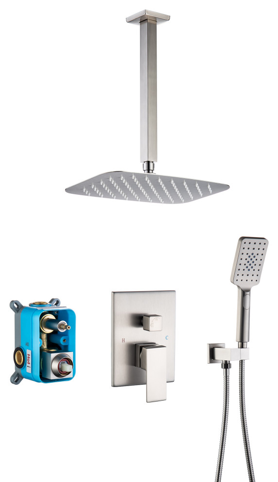 Ceiling Mount Rectangular Completed Shower System - Contemporary ...