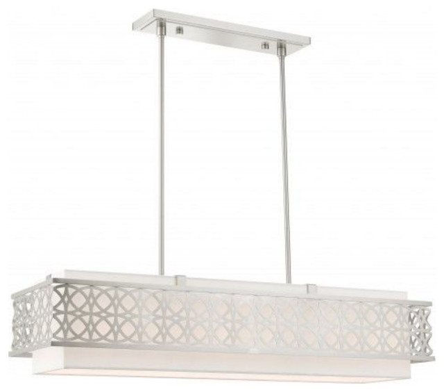 Transitional Six Light Chandelier-Brushed Nickel Finish - Chandelier ...