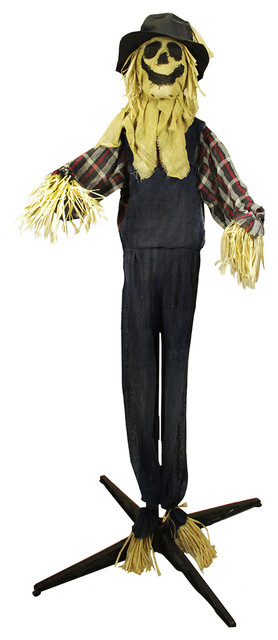 6.5' Animated Halloween Standing Scarecrow - Contemporary - Holiday ...