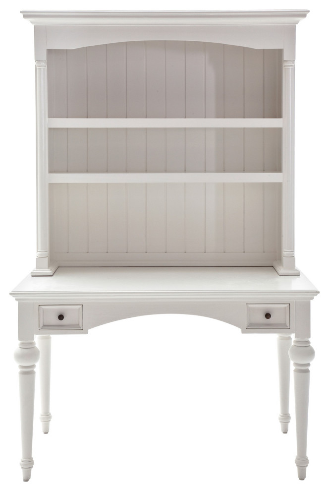 Antiqued White Provencial Writing or Computer Desk with Hutch - Desks ...