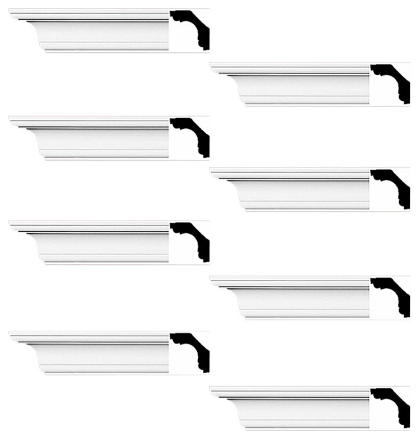 Cornice White Urethane New Britain Simple Design 8 Pieces Totaling 752 ...