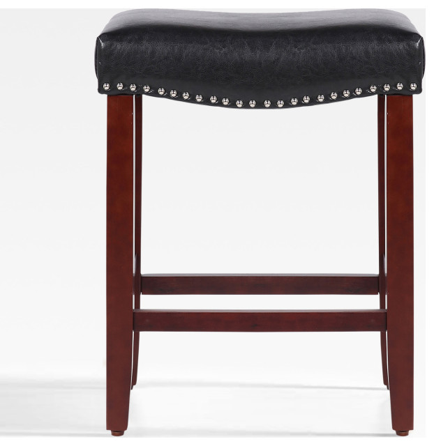 WestinTrends 24" Upholstered Saddle Seat Counter Height Stool, Bar ...