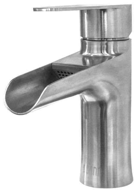 BOANN Megan Stainless Steel Open Spout Waterfall Bathroom Faucet ...