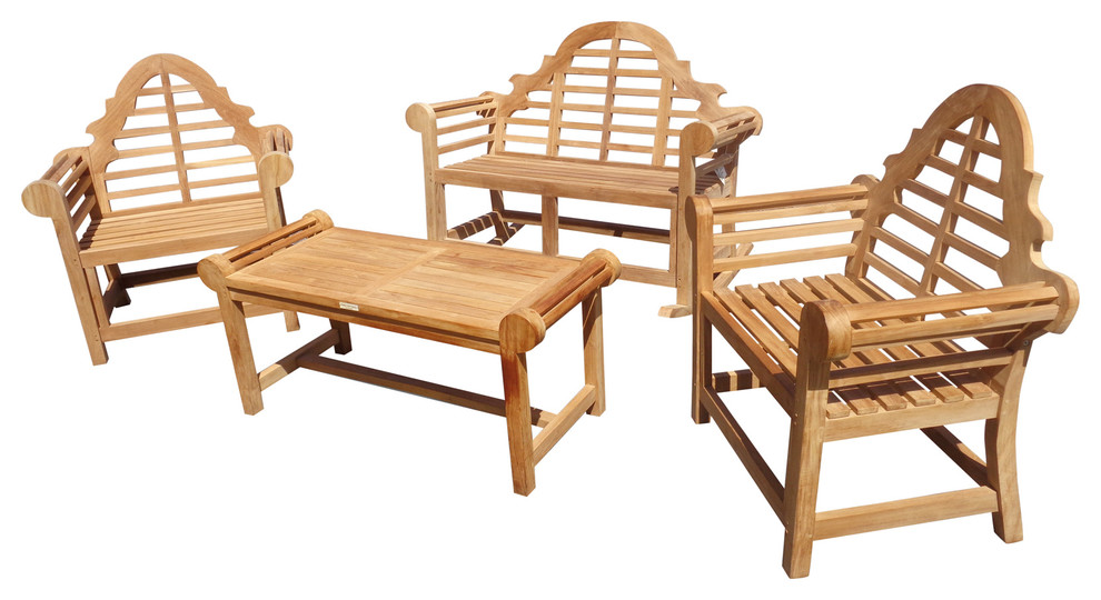 Lutyens 4pc With Double Rocker, Grade A Teak - Outdoor Lounge Sets - by ...