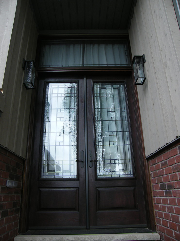 How do we finish the outside cladding around the front door?