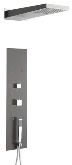 Fontana Luxury Bath Grey Shower Panel, Body jets and Handshower ...