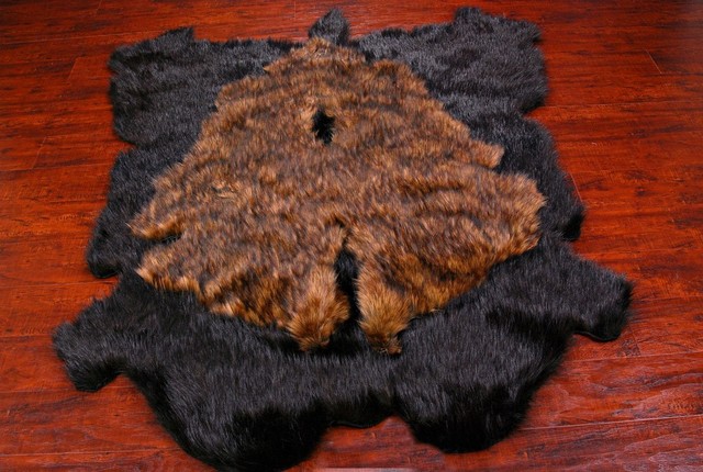 Layered Soft Faux Animal Pelt Carpet, 5'x6' - Contemporary - Novelty ...