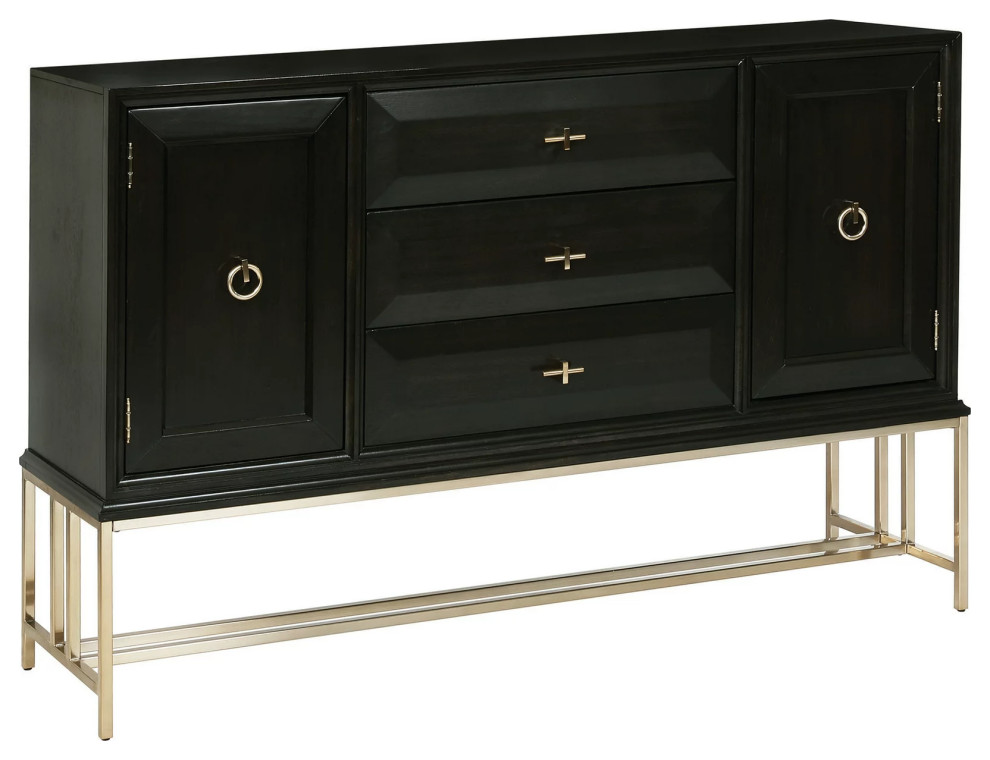 Contemporary Sideboard, Elegant Gold Hardware & Plenty Storage Space ...