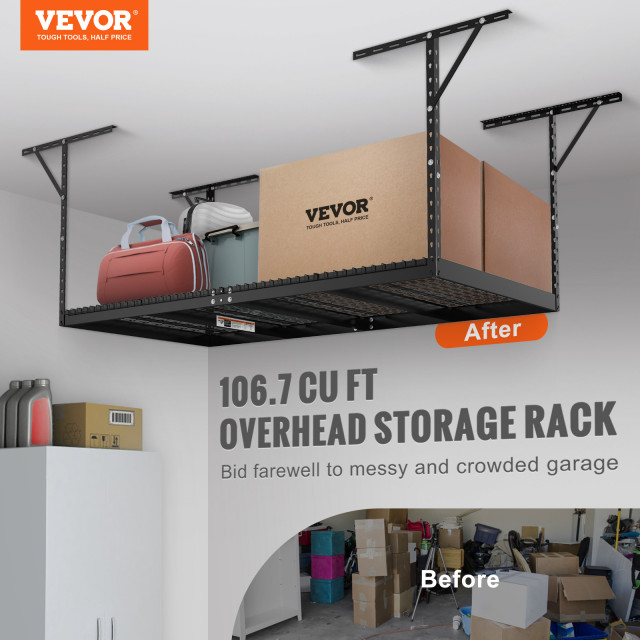VEVOR Overhead Adjustable Garage Storage Rack 48x96" Ceiling Rack ...