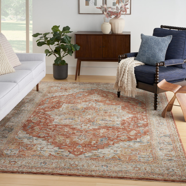 Nourison Home 7'10"x10'4" Petra Ivory Multicolor Area Rug, 7'10"x10'4 ...
