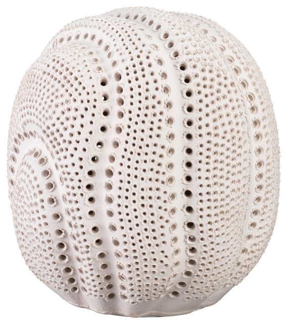 Coastal Style White Porcelain Lunar Sphere - Beach Style - Decorative ...