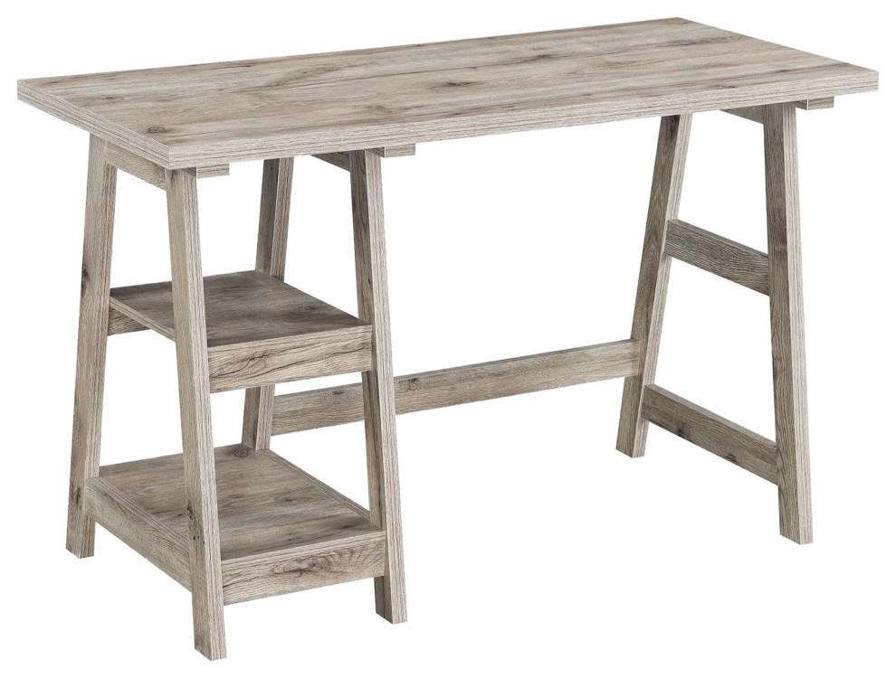 Designs2Go Trestle Desk With Shelves - Farmhouse - Desks And Hutches ...
