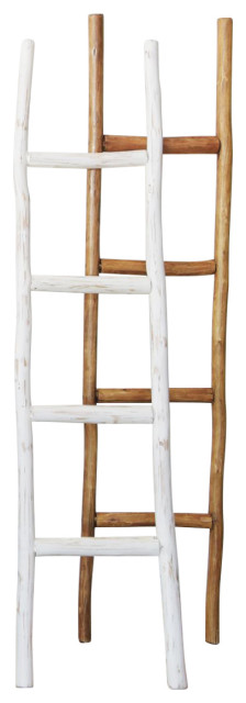 Rustic Wooden Decorative Ladder - Rustic - Blanket And Quilt Racks - by ...