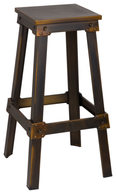 Fine Mod Imports Porch Bar Stool, Copper - Industrial - Bar Stools And ...