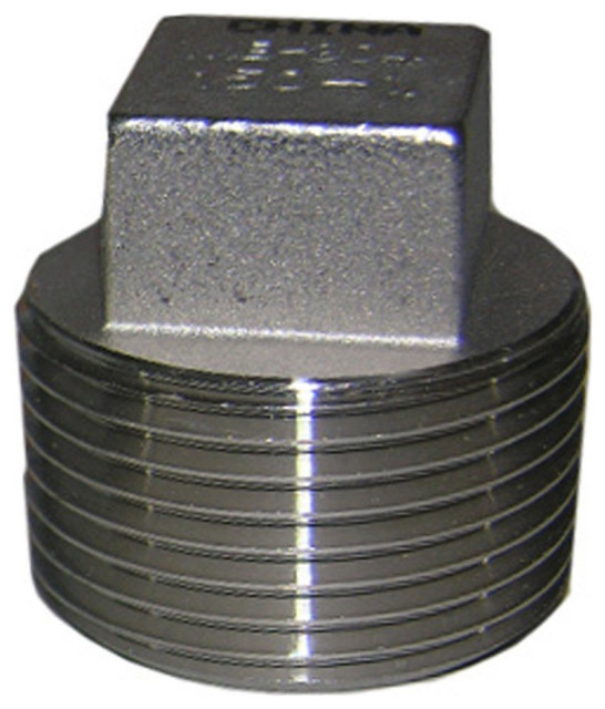 Lasco 32-2989 Type 304 Stainless-Steel Square Head Pipe Plug, 3/4" MPT ...