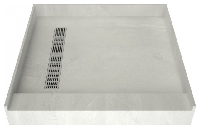 TileRedi RT4242L-PVC-SQPC 42x42 Single Curb Pan L Trench - Transitional ...