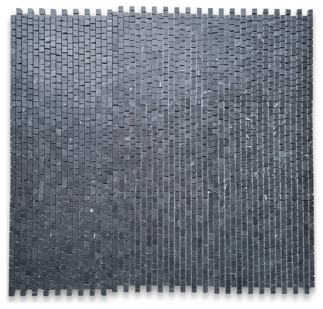 Nero Marquina Black Marble Hand Clipped Random Broken Mosaic Tile, 1 ...