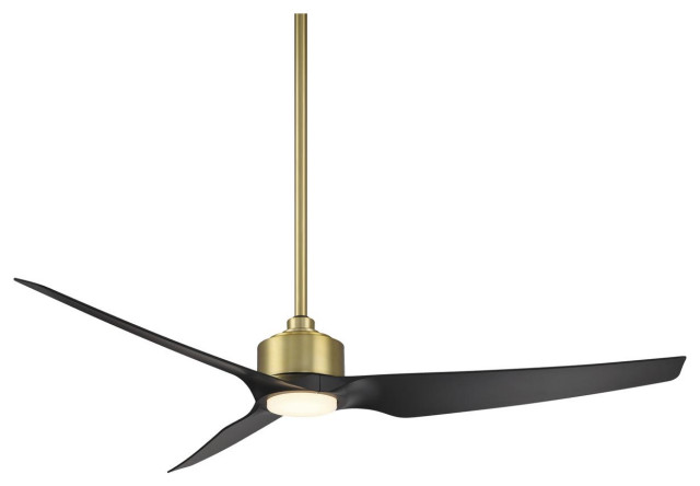 Stella 1 Light 60 in. Indoor Ceiling Fan, Soft Brass/Matte Black ...