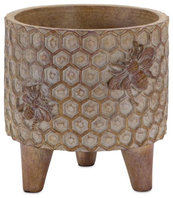 Pot With Legs, 2-Piece Set, 5"Dx5.25"H Resin - Farmhouse - Indoor Pots ...