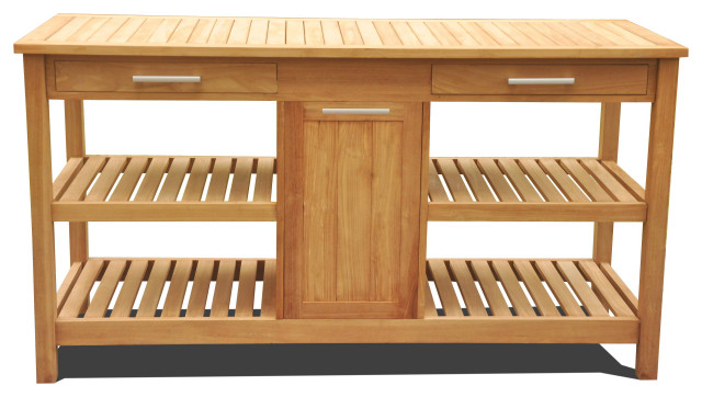 Solvang Teak Buffett - Bar, Outdoor, Patio Serving Area with Ample ...