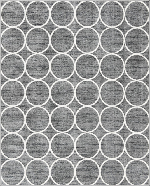 Rug Unique Loom Matrix Trellis Dark Gray Rectangular 8' 0 x 10' 0 ...