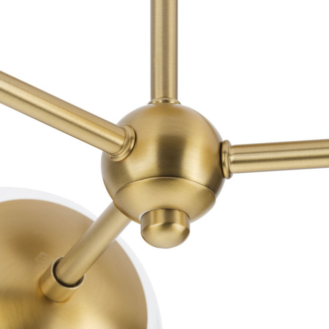 Atwell Collection Three-Light Brushed Bronze Mid-Century Modern Semi ...
