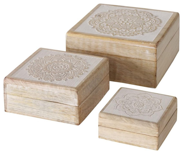 3 Piece Mandala Boxes - Farmhouse - Decorative Boxes - by Whole House ...