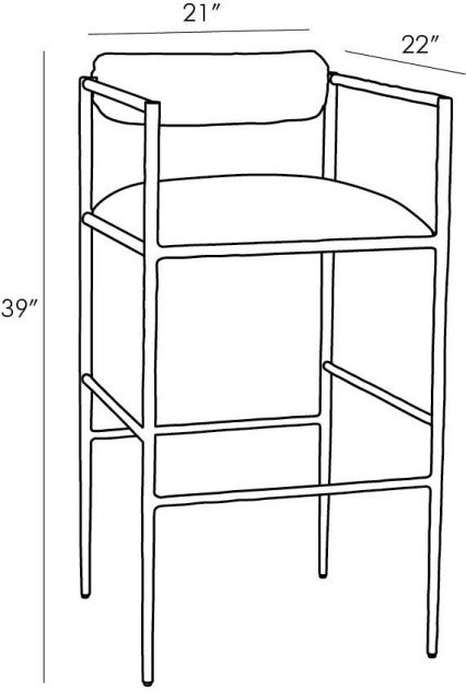 Barbana Bar Stool, Ocelot Embroidery, Iron, 39"H (4707 3FP9D ...