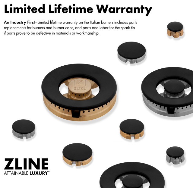 ZLINE 48" Dual Fuel Range, Stainless Steel With Champagne Bronze RAZ-48 ...