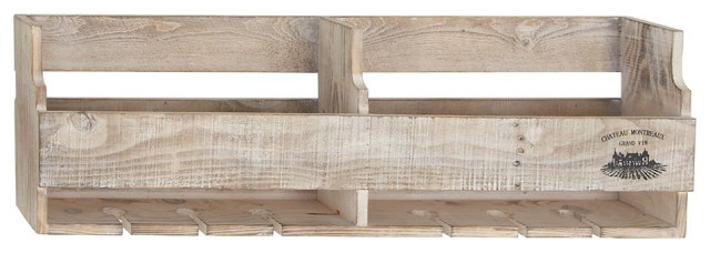 Brown Farmhouse Wall Wine Rack - Farmhouse - Wine Racks - by Crafters ...